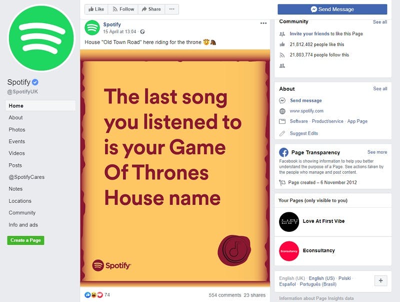 25 brilliant examples of Facebook brand pages